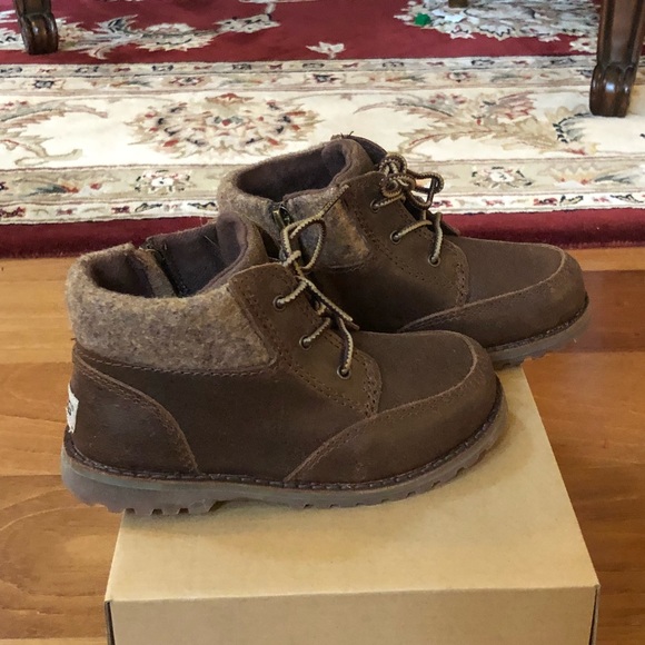 UGG | Shoes | Bnib Ugg T Orin Wool Boys Size 1 Boots Dark Brown | Poshmark